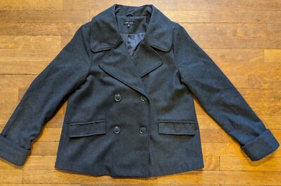 Womens Larry Levine Aubrey Double Breasted Swing Coat Jacket Gray ...