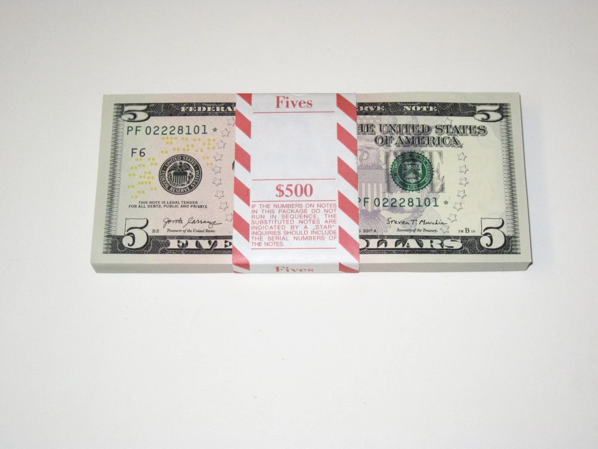Stack Of 5 Dollar Bills