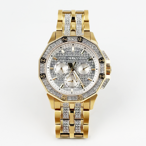 Bulova 98C126 Octava Two-Tone Crystal Stainless Steel Men's quartz ...