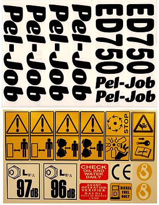 Decal Sticker set for PELJOB ED750 Dumper... Pel JobMini Digger Pelle ...