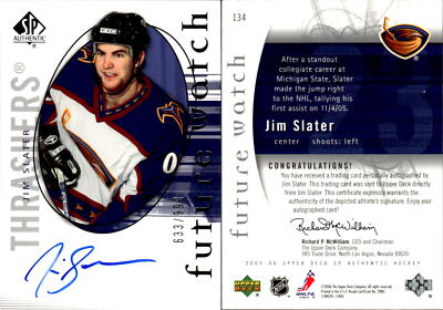 2005-06 SP Authentic #134 Jim Slater AU RC Auto/999 - NM-MT | eBay