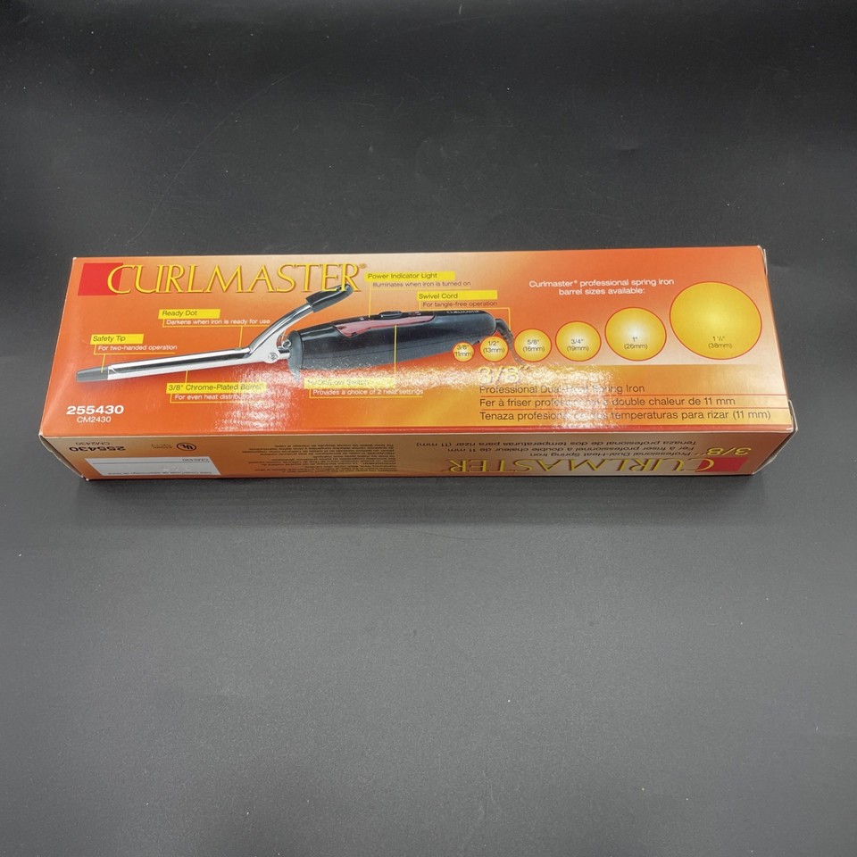 Curates 3/8 (11mm) Dual Heat Spring Iron Model CM2430 Tiny Curls Clamp ...