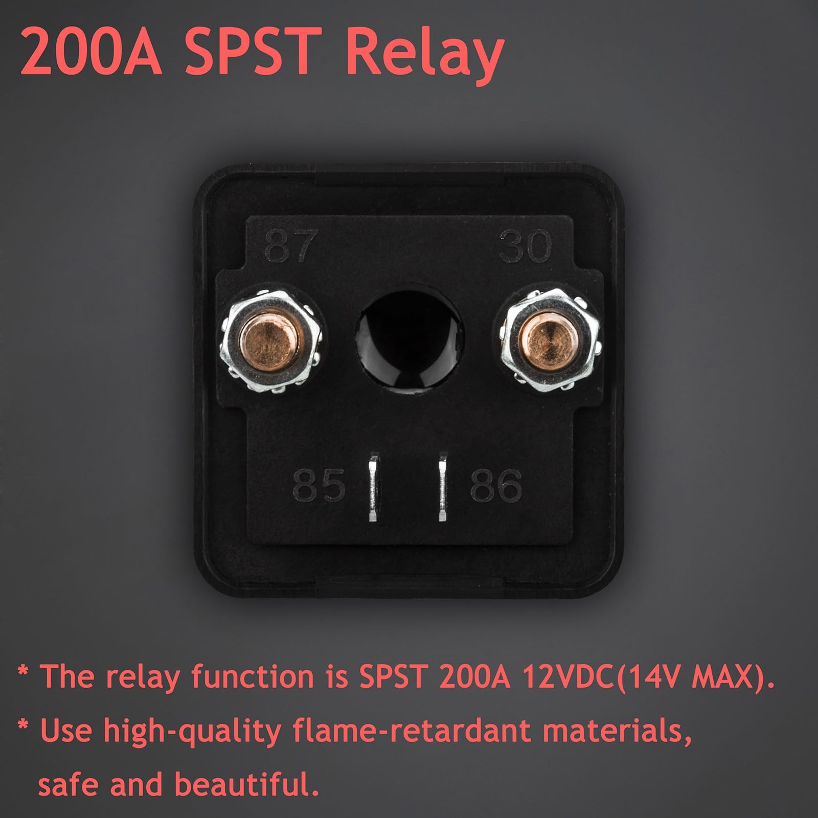 2 Pack 12V 200 Amp Continuous Duty Relay Switch Car Starter Heavy Duty ...