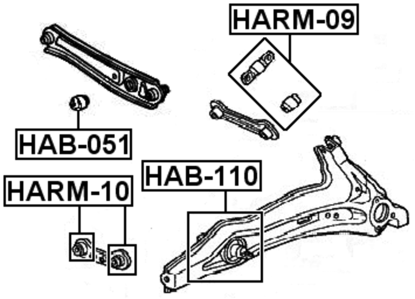 Arm Bushing For Rear Arm FEBEST HAB-051 OEM 52622-SH3-013 | eBay