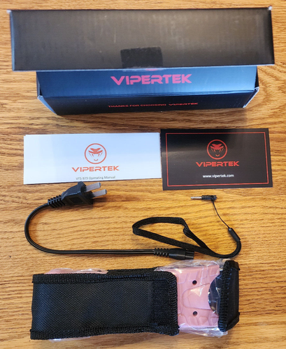 VIPERTEK Stun Gun VTS-979 Pink 500 BV HD Rechargeable LED Flashlight ...