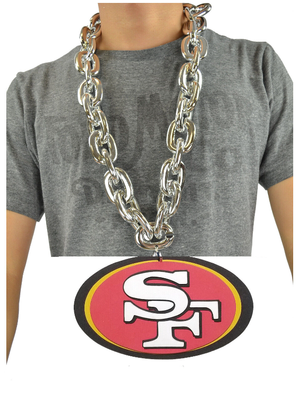 New NFL SAN FRANCISCO 49ERS Fan Chain Necklace Foam - PICK YOUR CHAIN ...