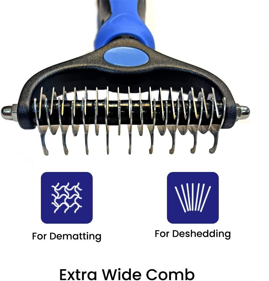 Pet Dog Cat Hair Remover Rake Fur Grooming Massage Deshedding Cleaning ...