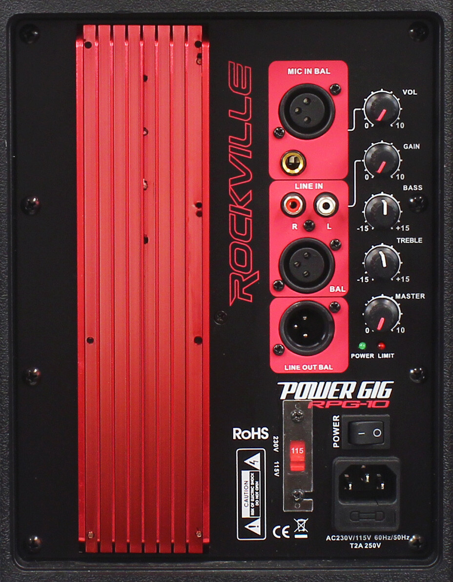Pair Rockville Power Gig RPG10 10" Powered Active 1200 Watt 2-Way DJ PA ...