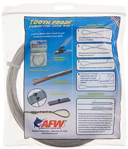 American Fishing Wire Tooth Proof Stainless Steel Single Strand Leader ...