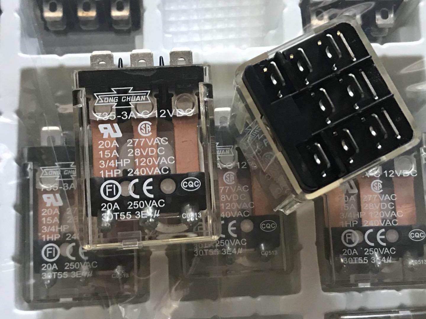 735-3A-C 12VDC or 24VDC Power Relay for Air Conditioner 20A 250VAC 11 ...