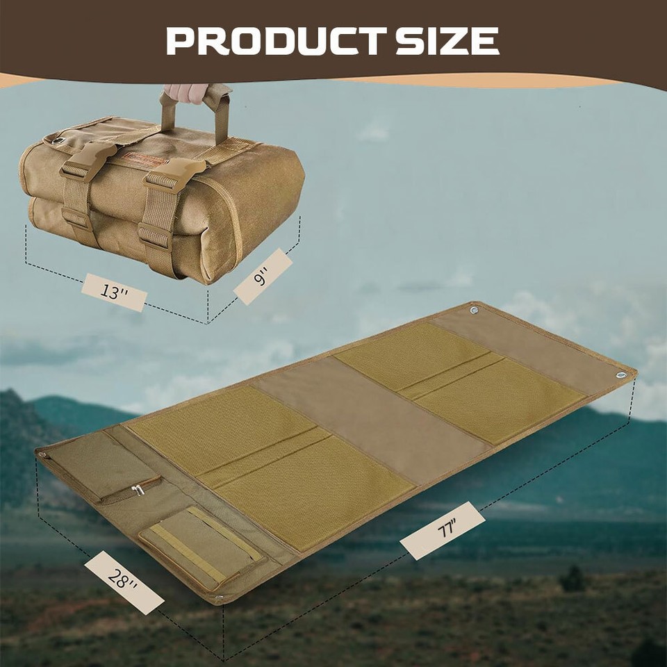 Heavy Duty Shooting Mat Tactical Prone Padded Roll Up Hunting Range ...