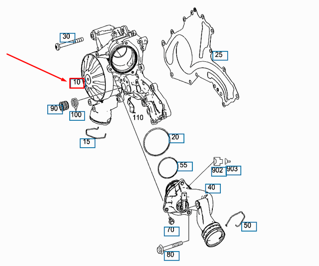 Mercedes-Benz Ml W166 Engine Water Pump A2782001201 Genuine for sale ...