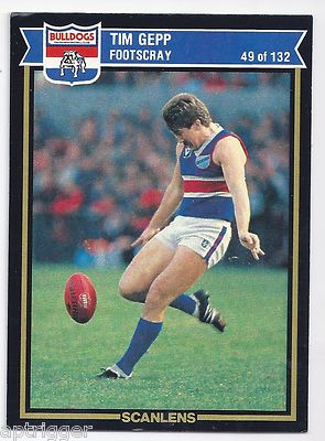 1987 Scanlens (49) Tim GEPP Footscray " Near Mint " | eBay Australia