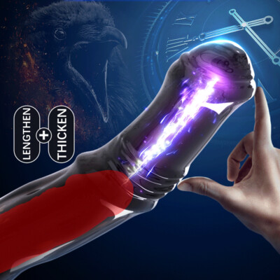 Vibrating Penis Extender Extension Sleeve Cock Sheath Enlarger Enhancer ...