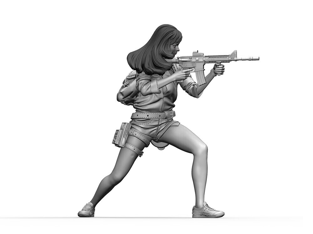 1/35 Scale Resin Figures Model Kit Beauty Soldier Girl Unpainted ...