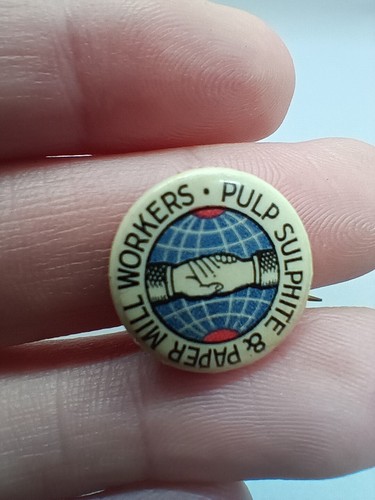 Vintage Pulp Sulphite & Paper Mill Workers Union Pin Button 16 mm | eBay