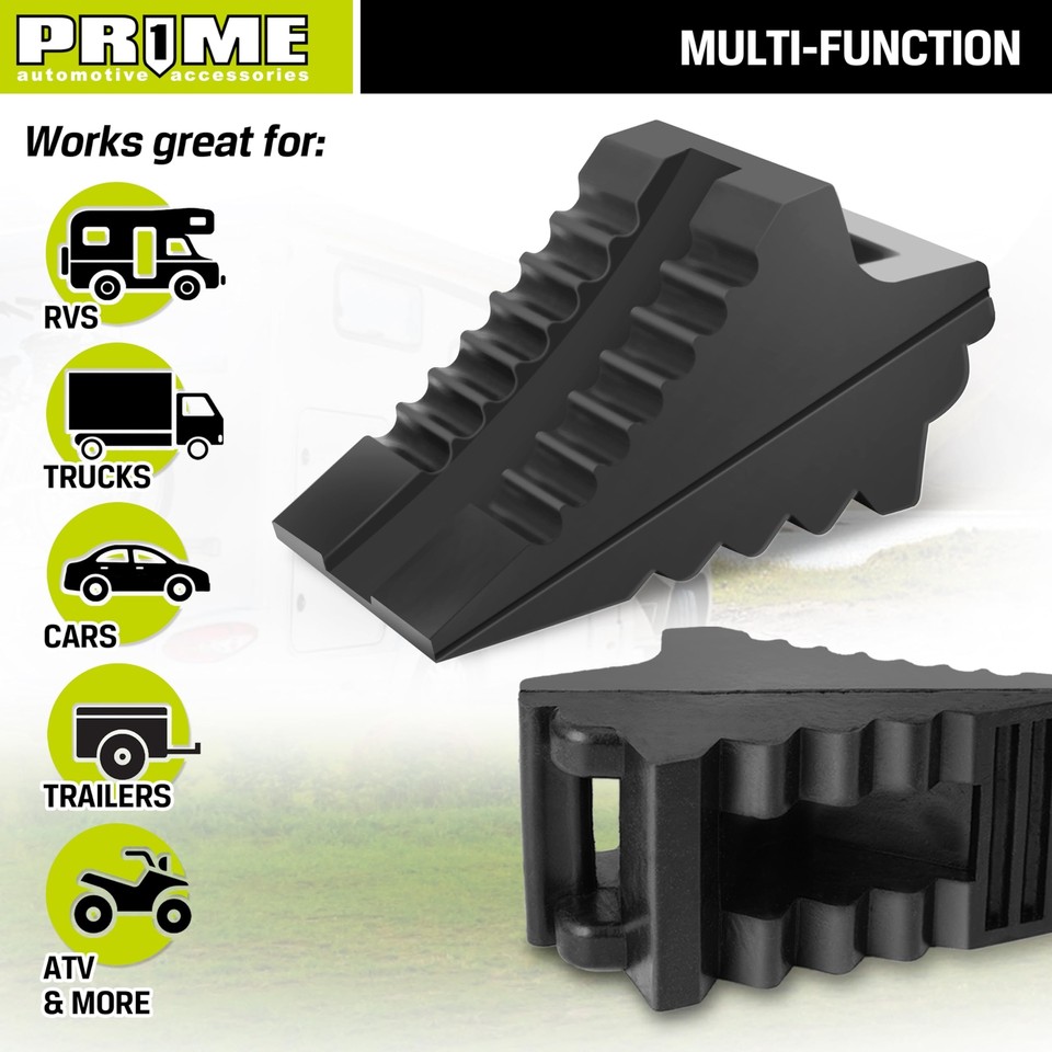 Pr1me Heavy Duty Rubber Wheel Chocks Rubber Tire Blocks Rv Solid Rubber ...