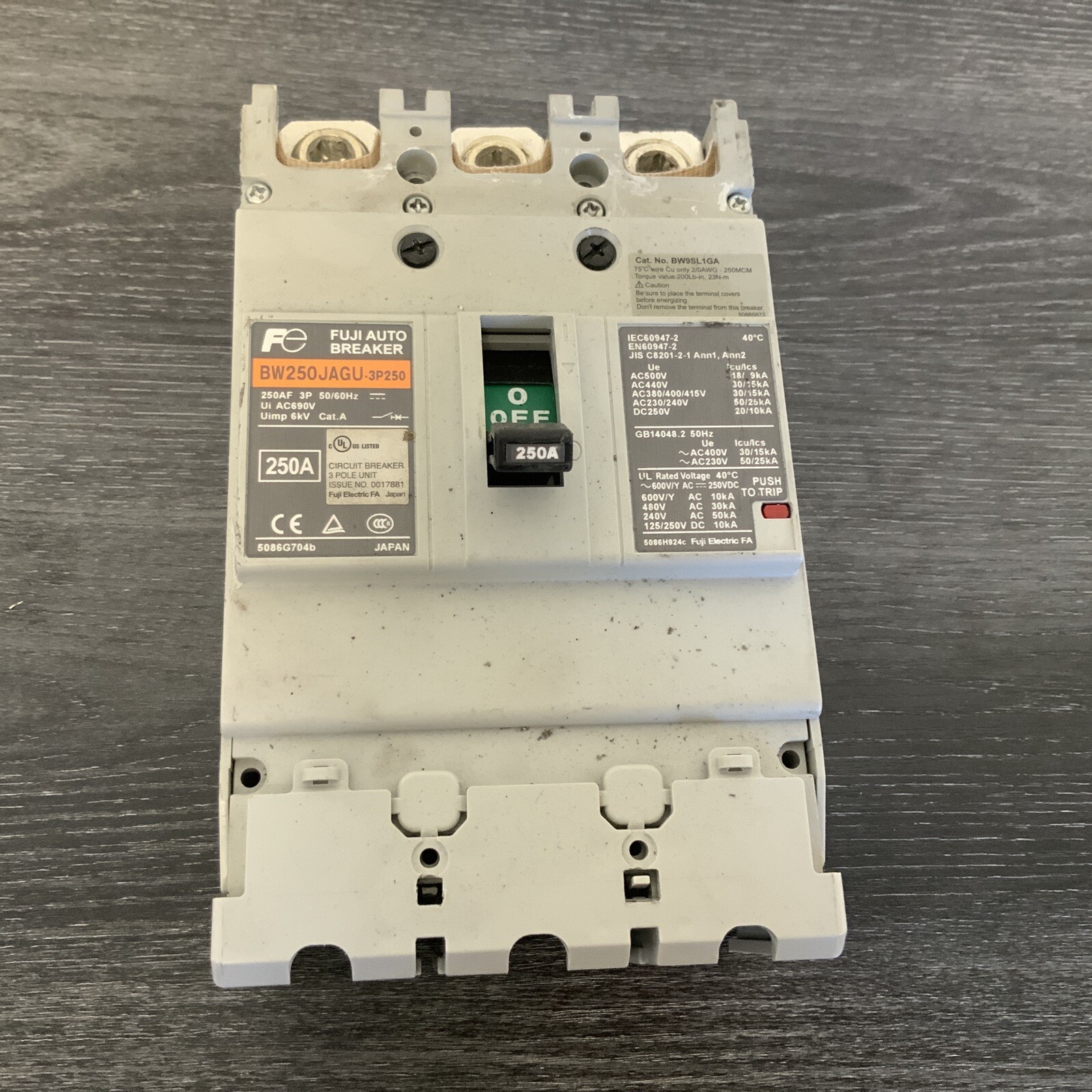 Fuji Auto Circuit Breaker BW250JAGU-3P250 | eBay