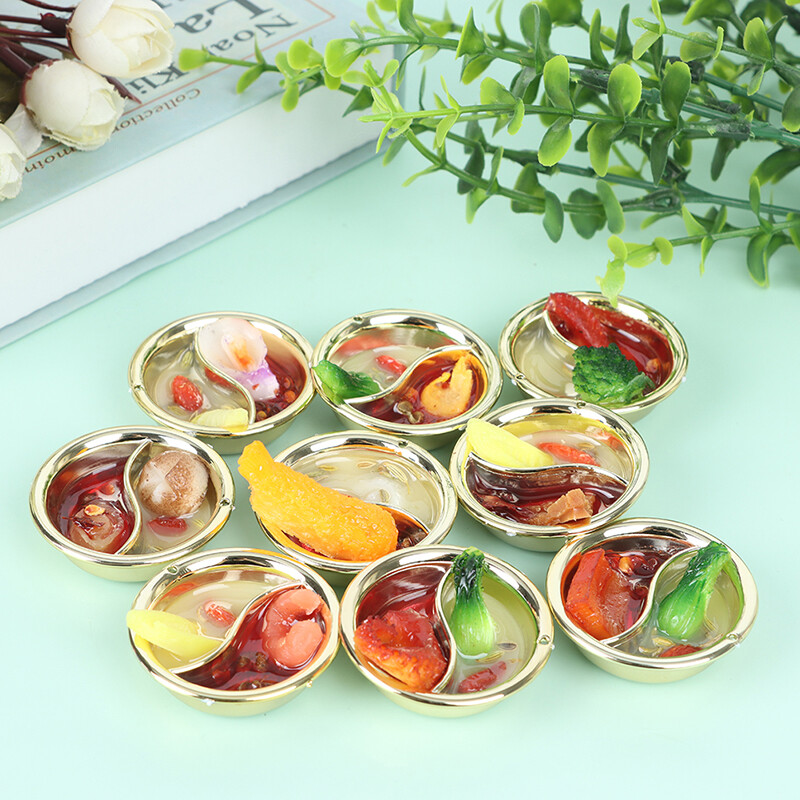 1:12 Doll House Miniature Hot Pot Model Kitchen Cooking Pan Pretend ...