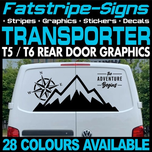 to fit VW TRANSPORTER T5 T6 MOUNTAINS COMPASS CAMPER VAN STICKERS ...