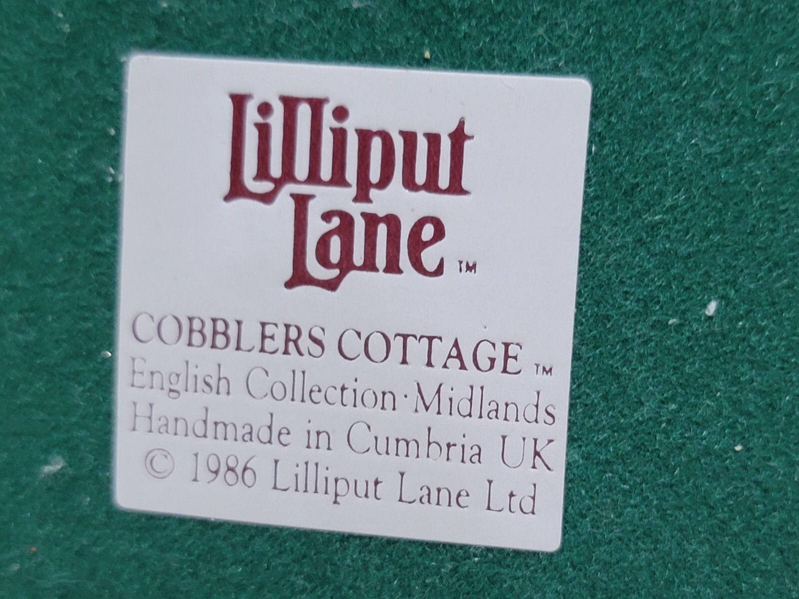1986 Lilliput Lane Cobblers Cottage Box And Deeds Handmade English ...