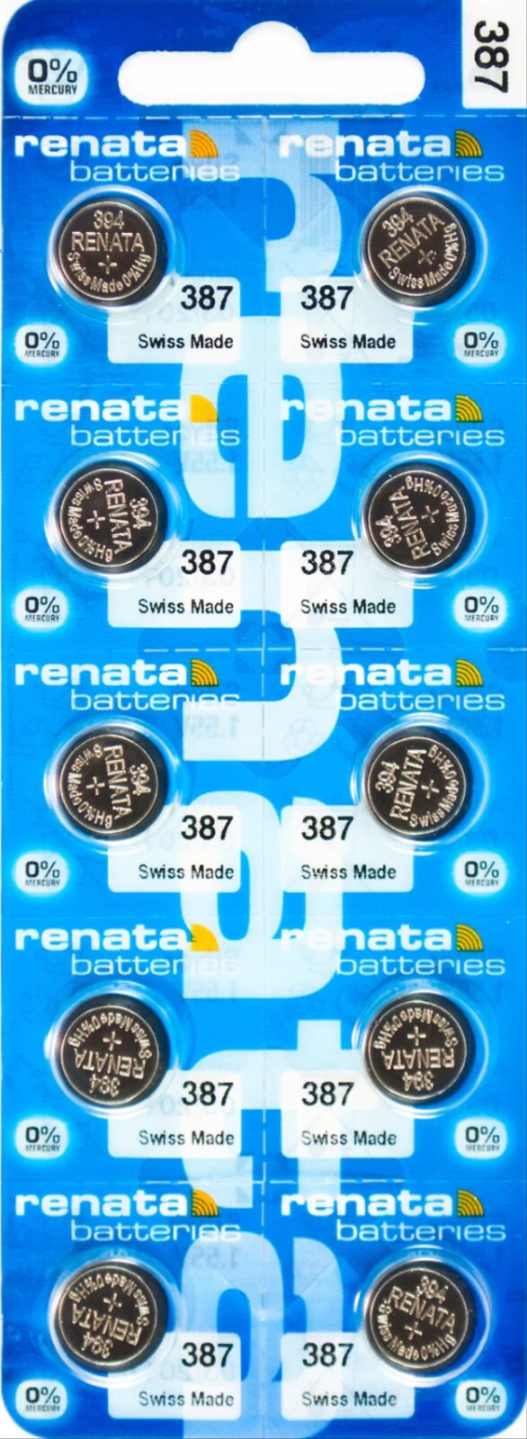 10 Renata 387S/387 Watch Battery Bulova Accutron 214 With SPACER RING 0 ...