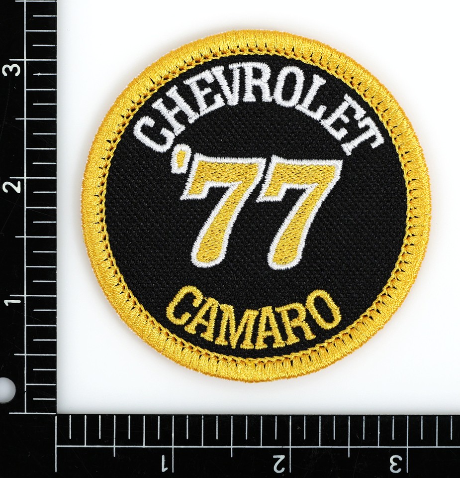 1977 Chevrolet Camaro Embroidered Patch Black/Yellow Iron-On Sew-On Hat ...