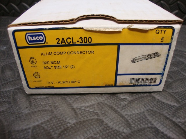 ILSCO 2acl-300 MCM Aluminum Compression Lug 1/2" Bolt Al9cu Copper Wire ...