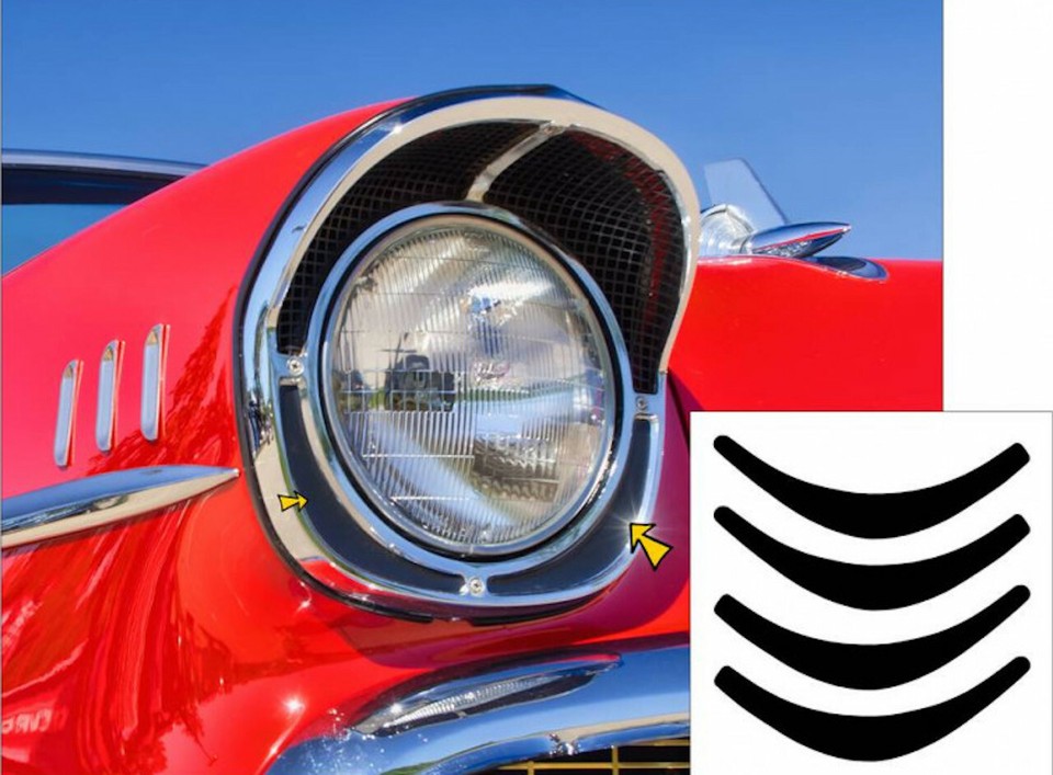 57 Chevy Headlight Bezel Insert Decals 1957 Chevrolet New | eBay