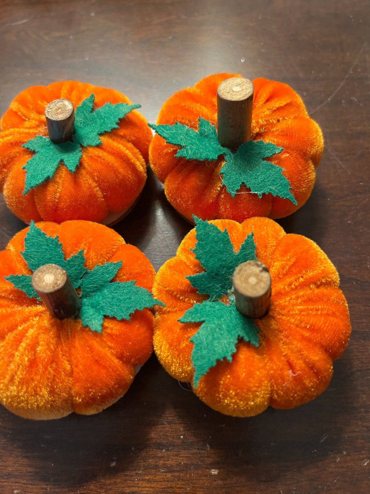 PUMPKIN MAGNET SET ORANGE Velvet Set of Four 3 Inch Size | eBay