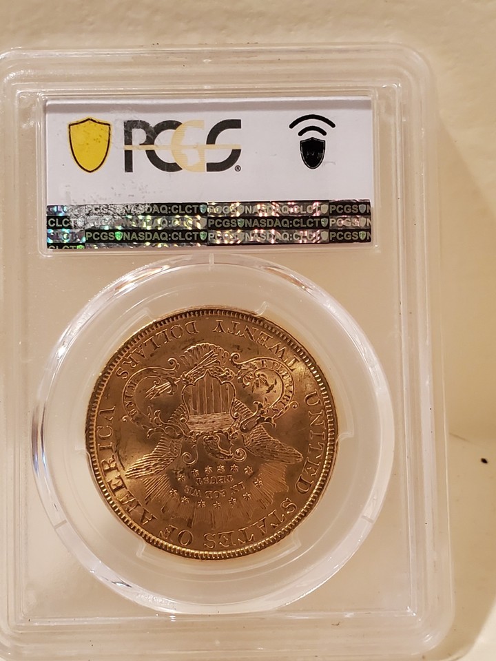 1895 GOLD $20 DOLLAR LIBERTY HEAD DOUBLE EAGLE COIN PCGS MINT STATE 63 ...