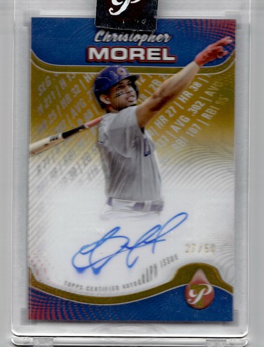2024 Topps Pristine #PPA-CMO Christopher Morel Gold Auto /50 Cubs Rays ...