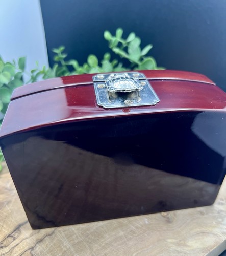 Vtg Lacquer Mother Of Pearl Abalone Turtle Latch Peacock Jewelry Ring ...