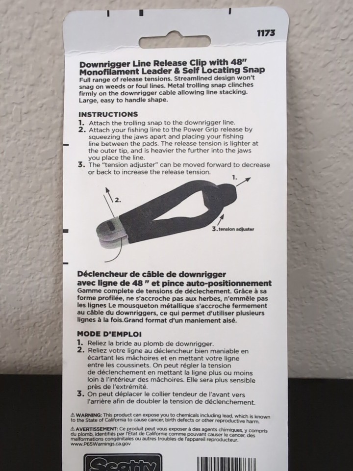 Scotty 1173 Power Grip Plus with Stacking Self-Locating Snap and 48 ...