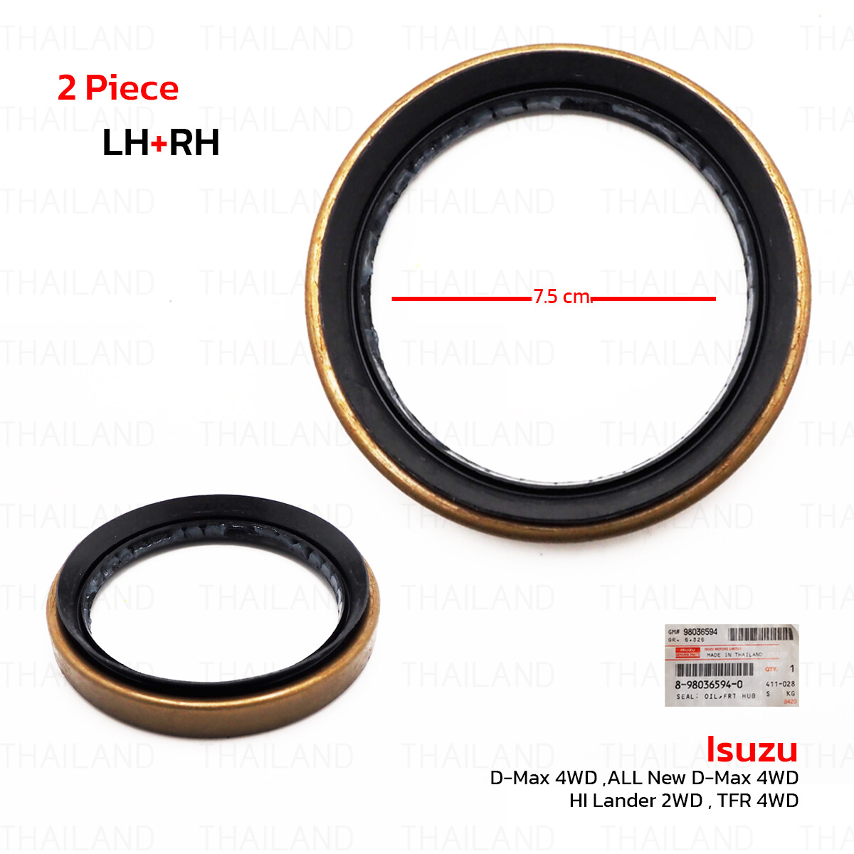 2x Front HUB Oil Seal 8-98036594-0 8980365940 For Isuzu D-Max TFR 1992 ...