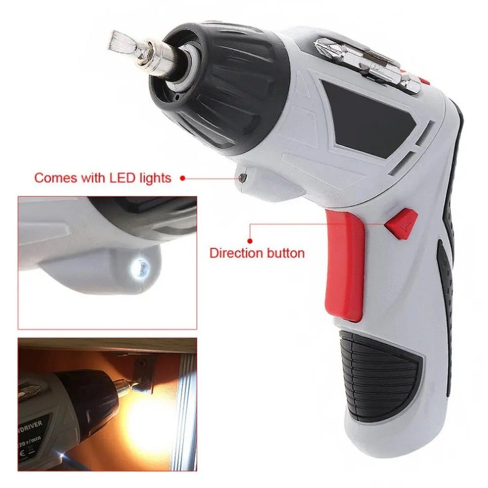 45pcs/set 4.8V 220rpm Cordless Electric Screwdriver 90-180 Degree ...