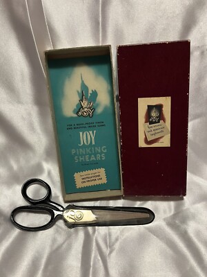 Vintage JOY USA 7” Scissors Pinking Shears Patent Pending In Box W ...