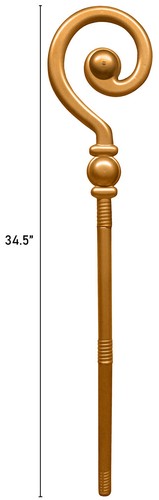 54" Adult Gold Shepherd Riddler Staff Pope Bishop Crosier Costume ...
