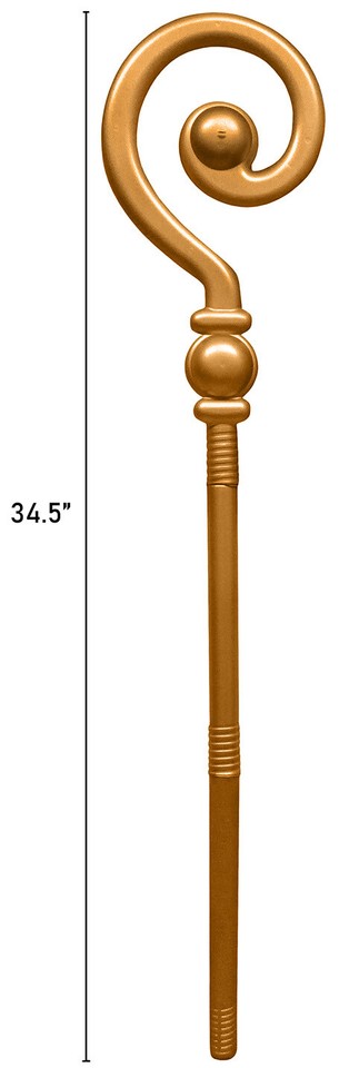 54" Adult Gold Shepherd Riddler Staff Pope Bishop Crosier Costume ...