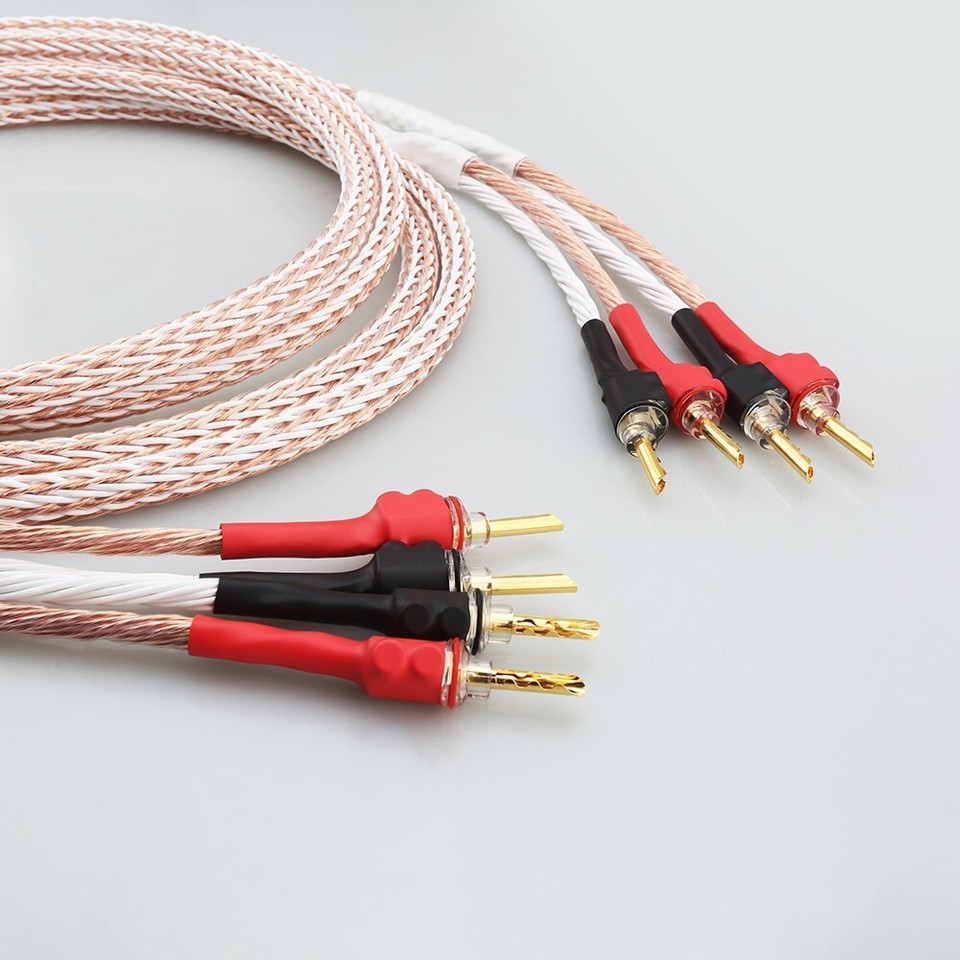 Audiophile HiFi Speaker Cable 12TC 8N OCC Copper 24 Strands With Banana ...