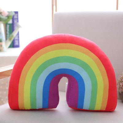 Rainbow Shaped Pillow Plush Dolls Soft Stuffed Toy Back Cushion Home ...