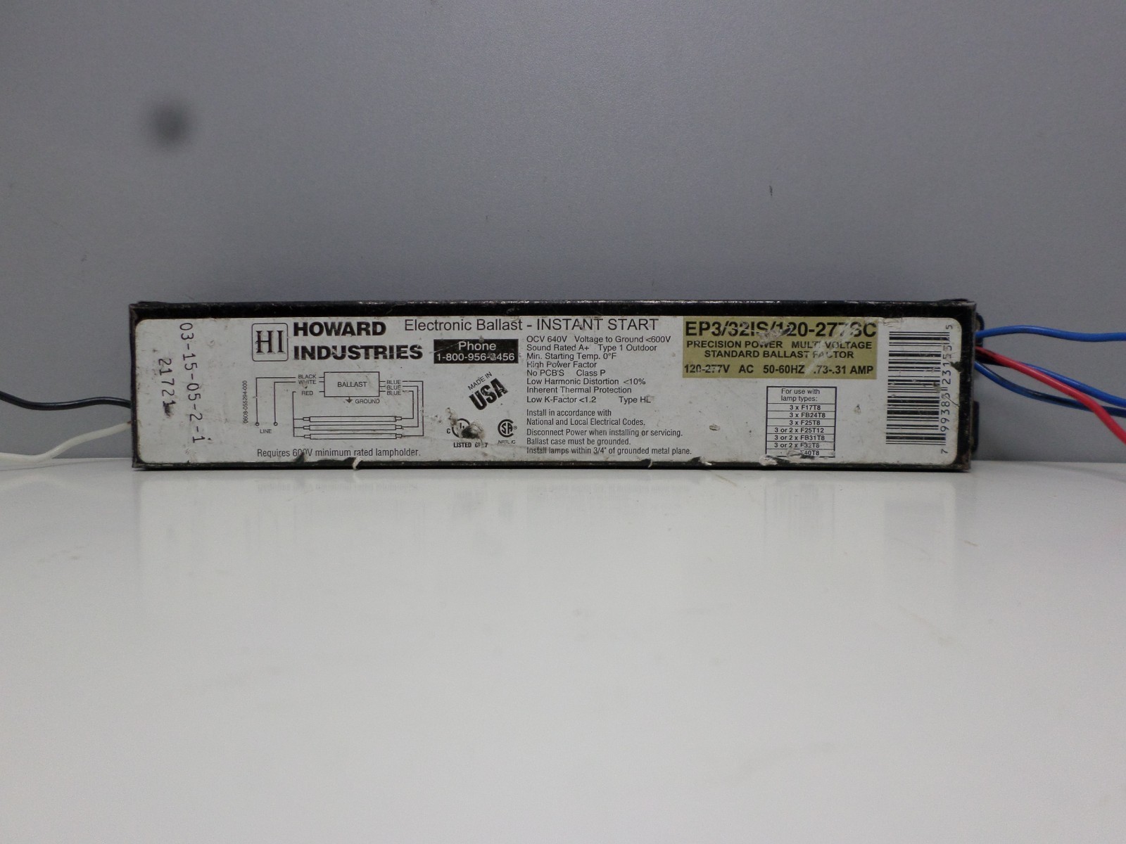 Howard Ind EP3/32IS/120-277SC Instant Start Ballast for (3) F32T8 ...