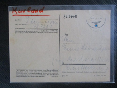 (X1339) Feldpost Kurland 6.12.1944, FP-Nr. 48780C | eBay.de