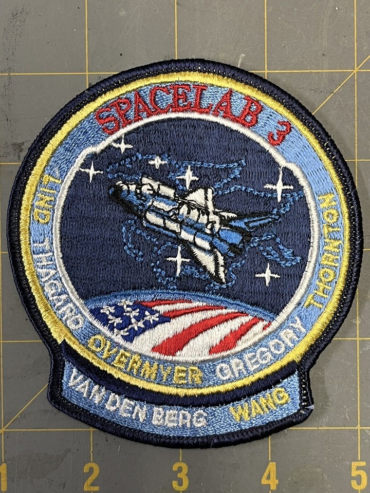 NASA Mission Patch Spacelab 3-Lind Thagard Overmyer Gregory Thornton Wang Vanden | eBay