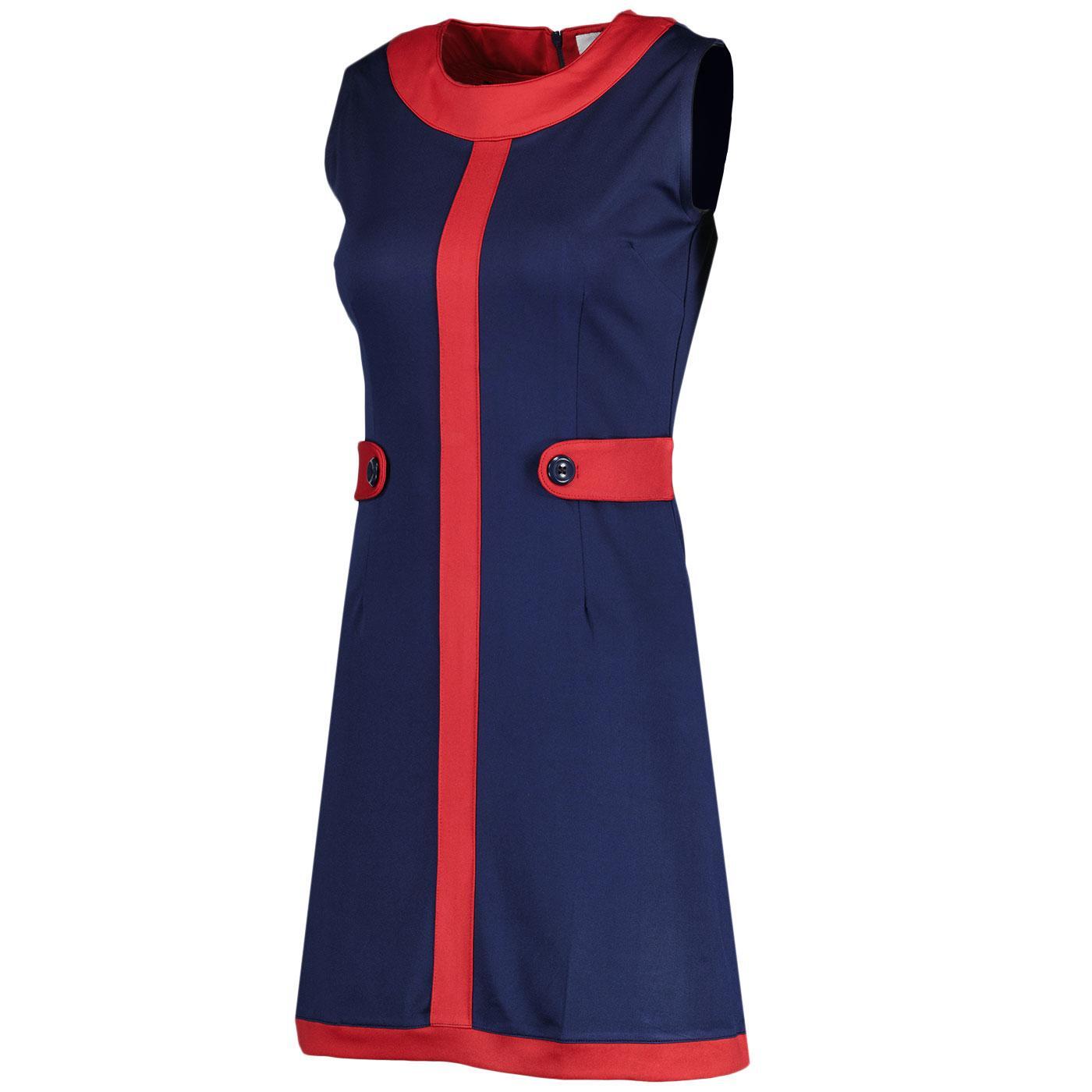 NEW MADCAP RETRO MOD 60s Sixties 1960s SLEEVELESS MINI DRESS A Go-Go MC454 | eBay