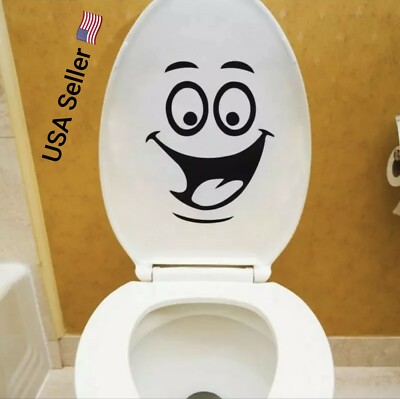 Funny Smile Bathroom Wall Stickers Toilet Home Decoration Waterproof ...
