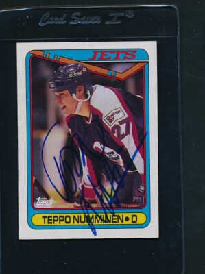 1990/91 Topps #385 Teppo Numminen Jets Signed Auto *D521 | eBay