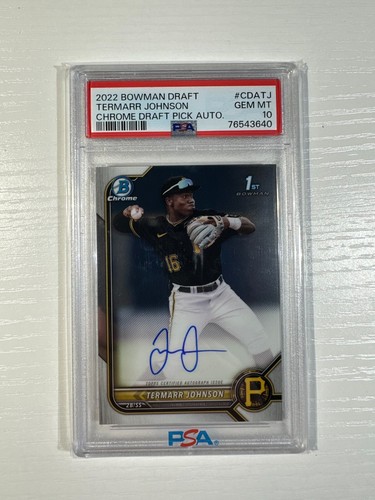 TERMARR JOHNSON 2022 Bowman Chrome Draft Rookie Auto PSA 10 Pirates RC ...