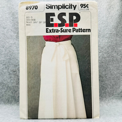 Simplicity 8970 Wrap Skirt Tea Length Misses Size 12 16 Sewing Pattern ...