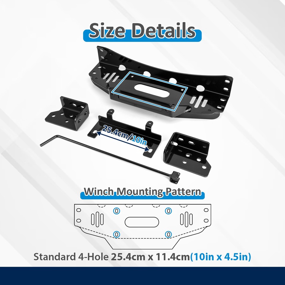 Hidden Winch Mount Plate for Chevy Silverado GMC Sierra 1500 07-09 10 ...